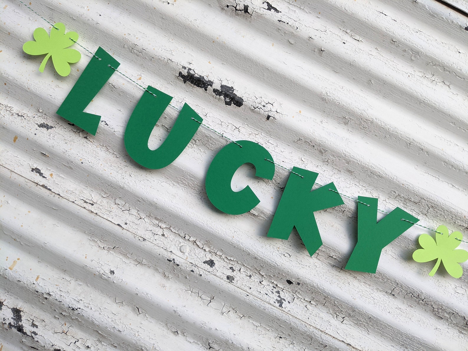 Lucky Banner St. Patrick's Day Clovers Irish Decor | Etsy
