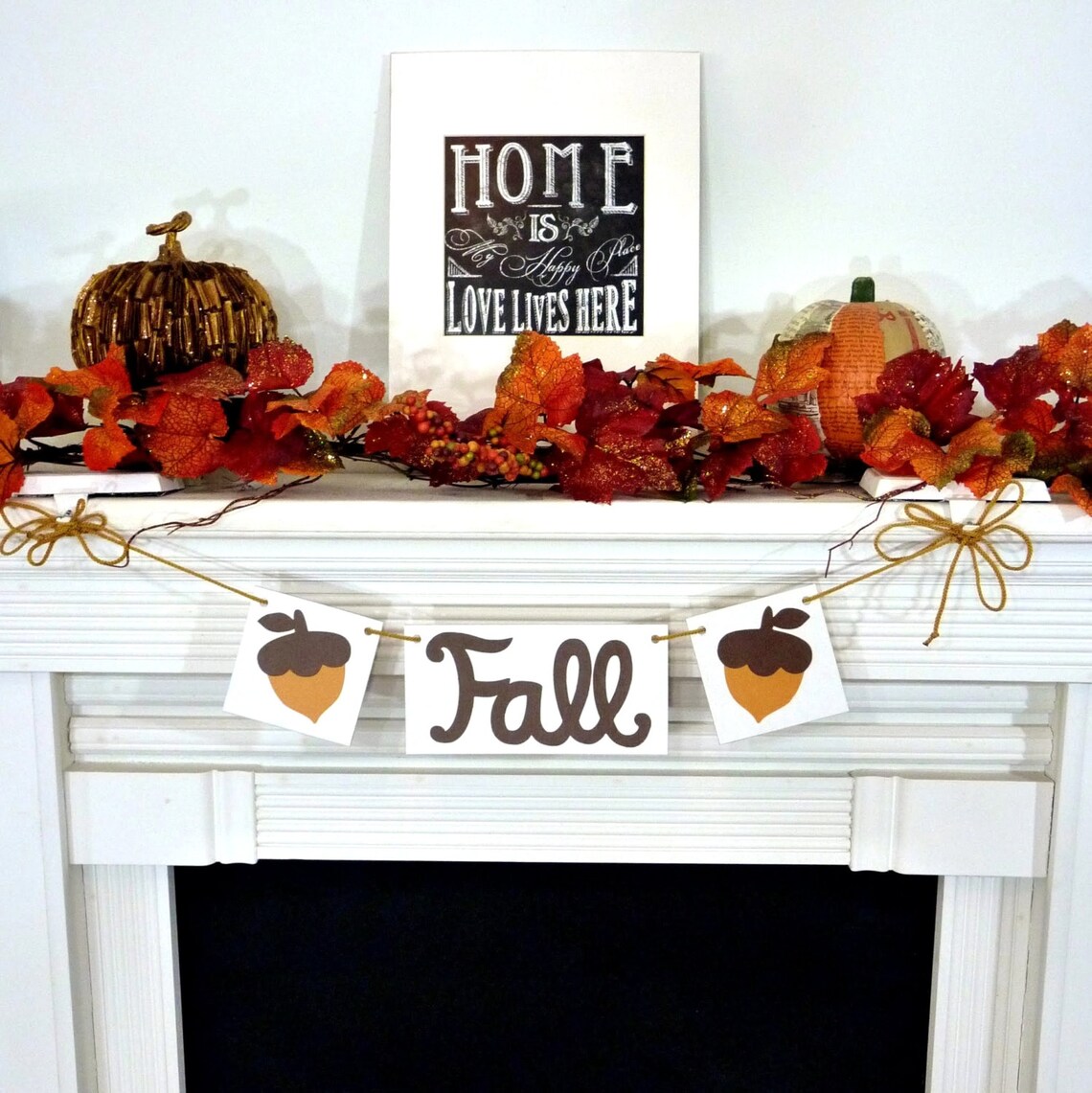 Thanksgiving Decorations Banner Fall Themed Banner Acorns - Etsy