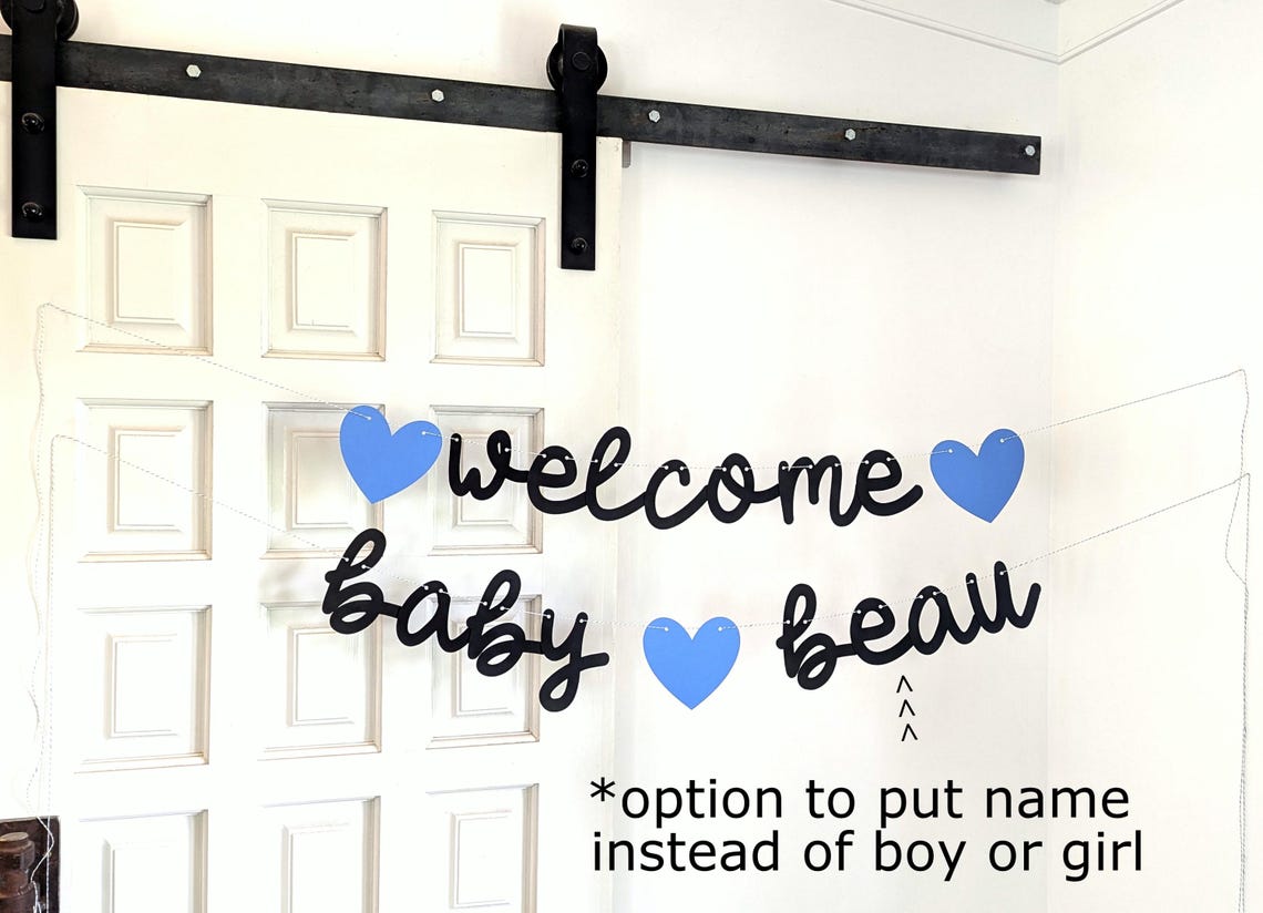 Welcome Baby Boy Banner ∙ Baby Shower Banner ∙ Nursery Room Decoration ...