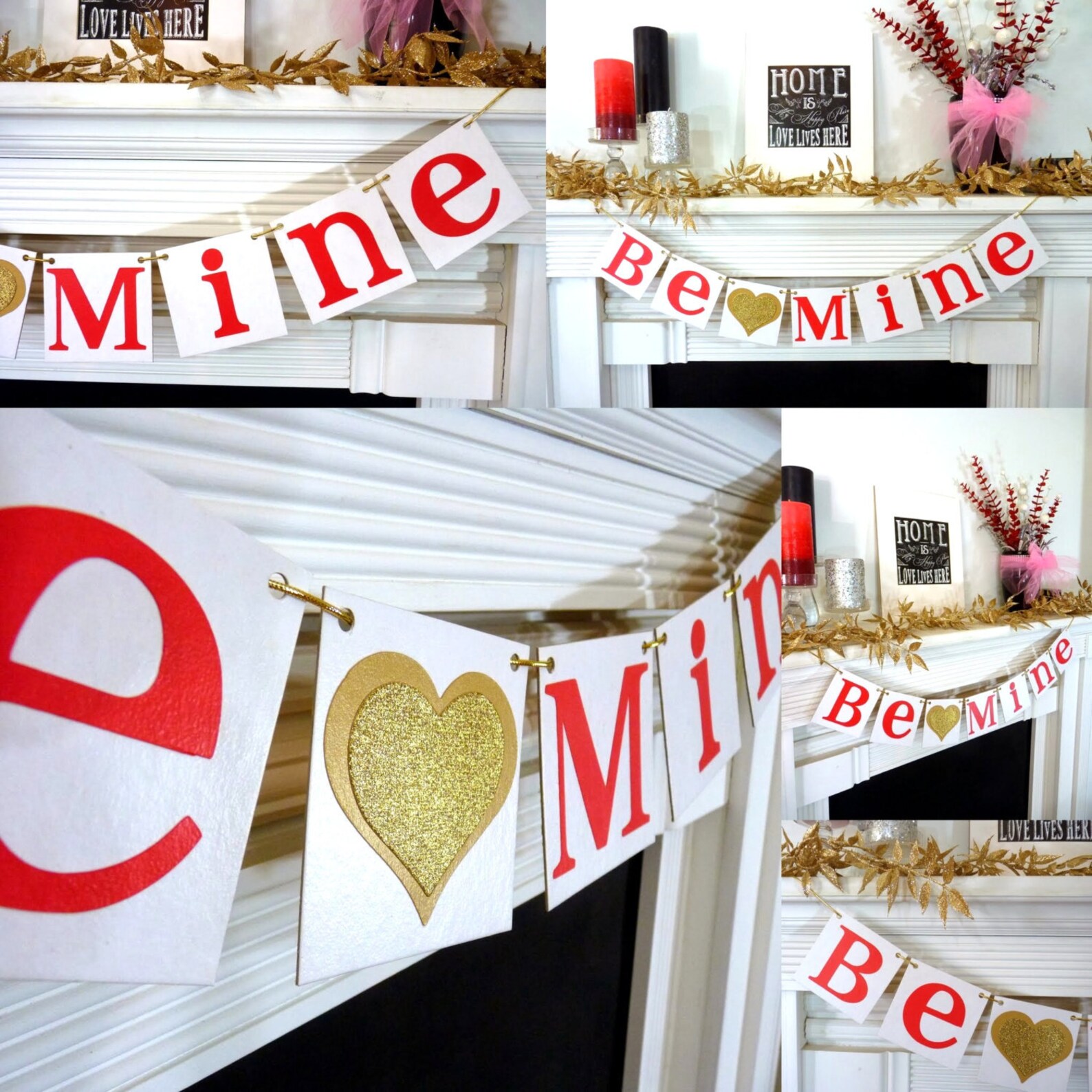 Valentine's Decoration Banner / Be Mine / Valentine Banner - Etsy