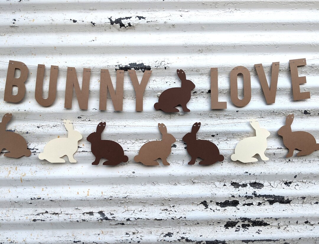 Happy Easter Banner ∙ BUNNY LOVE Banner ∙ Happy Easter Decoration ∙ ...