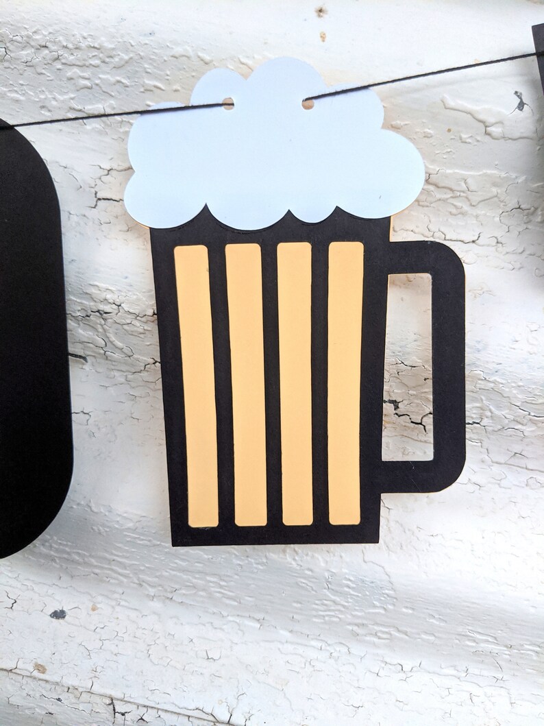 Beer Birthday Banner ∙ Beer & Age Garland ∙ Beer Mug Banner ∙ 21 Years ...