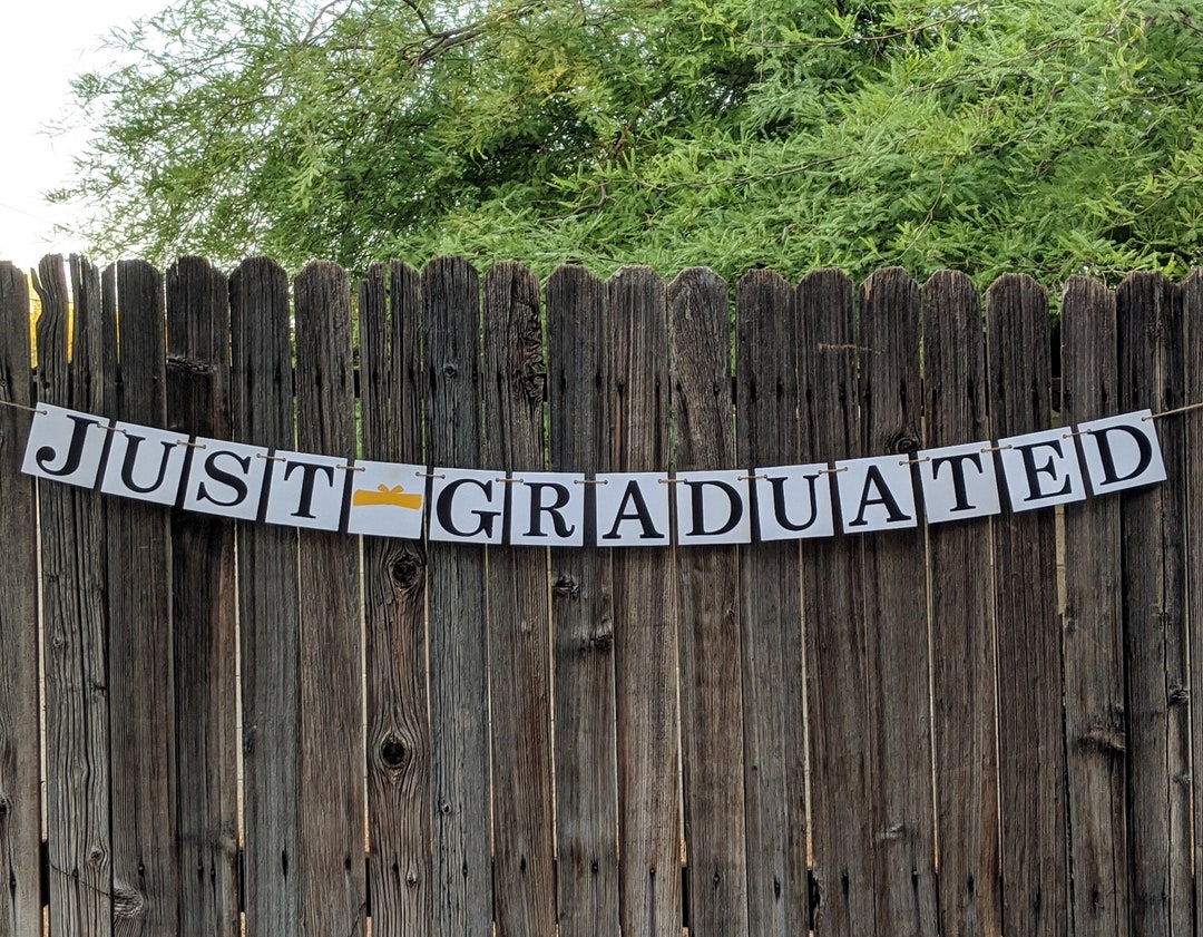 Just Graduated Banner / Graduation Banner / GRAD Party Decor ...