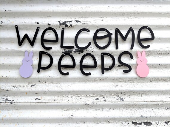 Happy Easter Banner WELCOME PEEPS Banner Happy Easter | Etsy