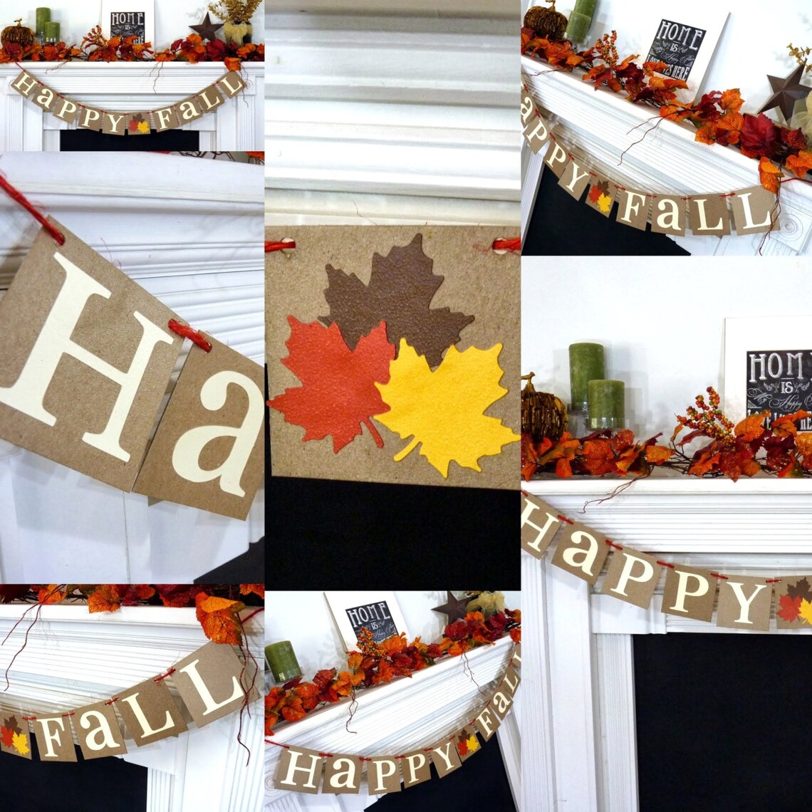 Fall Decorations Banner Happy Fall Sign Thanksgiving | Etsy