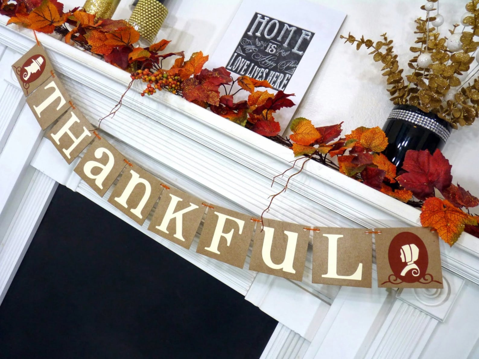 Thanksgiving Banners Thankful Banner Pilgrims Fall Decor | Etsy