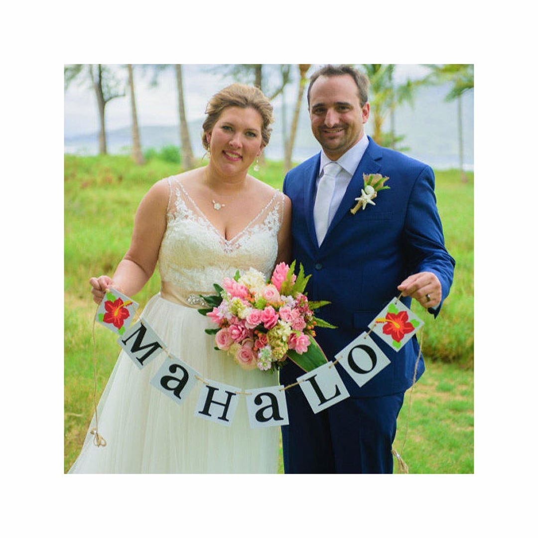 Mahalo Banner - Thank You Sign - Hawaiian Thanks - Hawaii Wedding ...