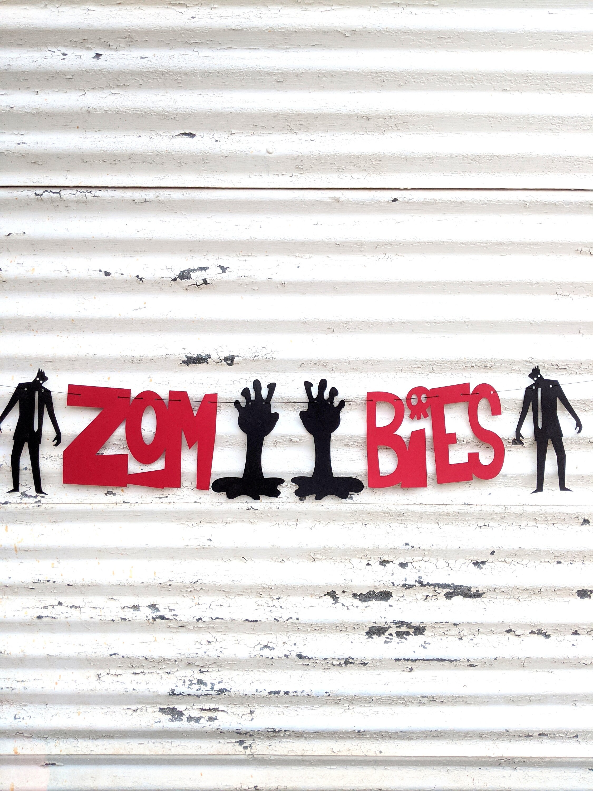 Zombies Banner ∙ Zombie Sign ∙ Walking Dead ∙ Halloween Decor ∙ Zombie ...