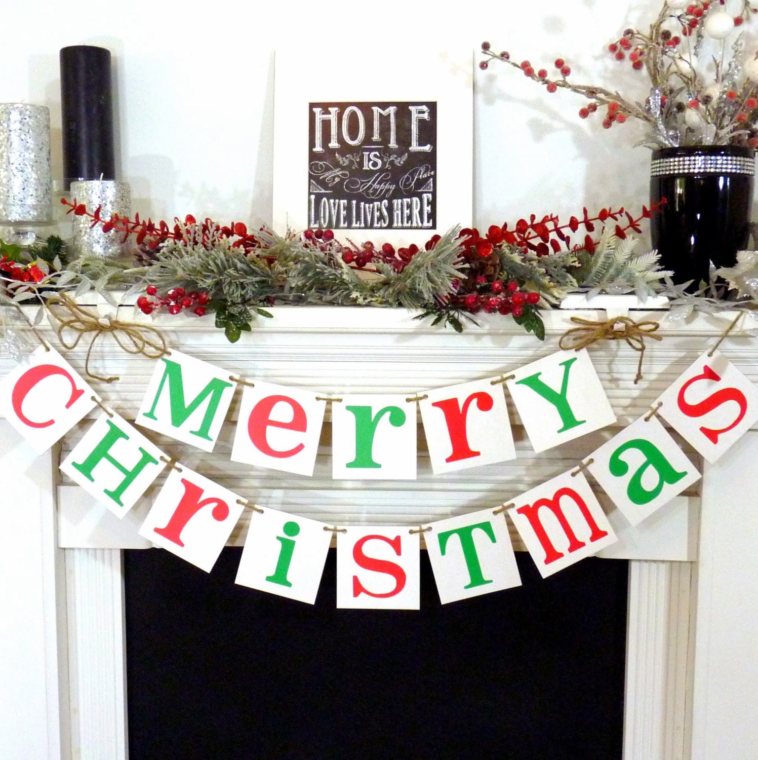 Christmas Banner-merry CHRISTMAS Banner-christmas Holiday Dectorations ...