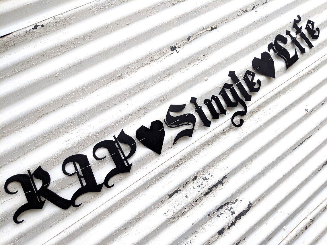 RIP Single Life Banner ∙ Bride to Be Banner ∙ Goth Bridal Shower ∙ ...