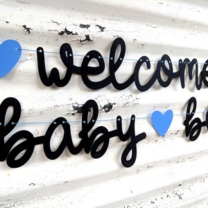 Welcome Baby Boy Banner ∙ Baby Shower Banner ∙ Nursery Room Decoration ...