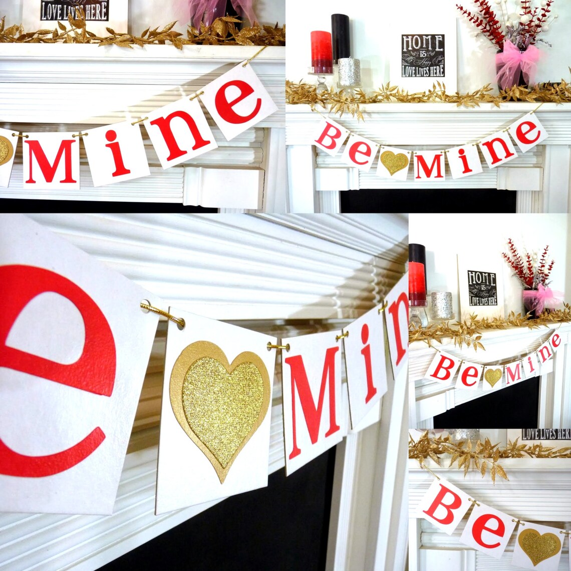 Valentine's Decoration Banner / Be Mine / Valentine Banner / Valentine ...