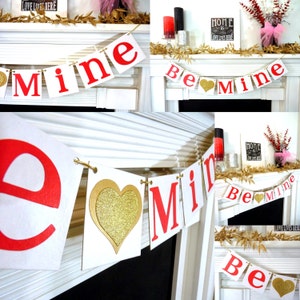 Valentine's Decoration Banner / Be Mine / Valentine Banner / Valentine ...