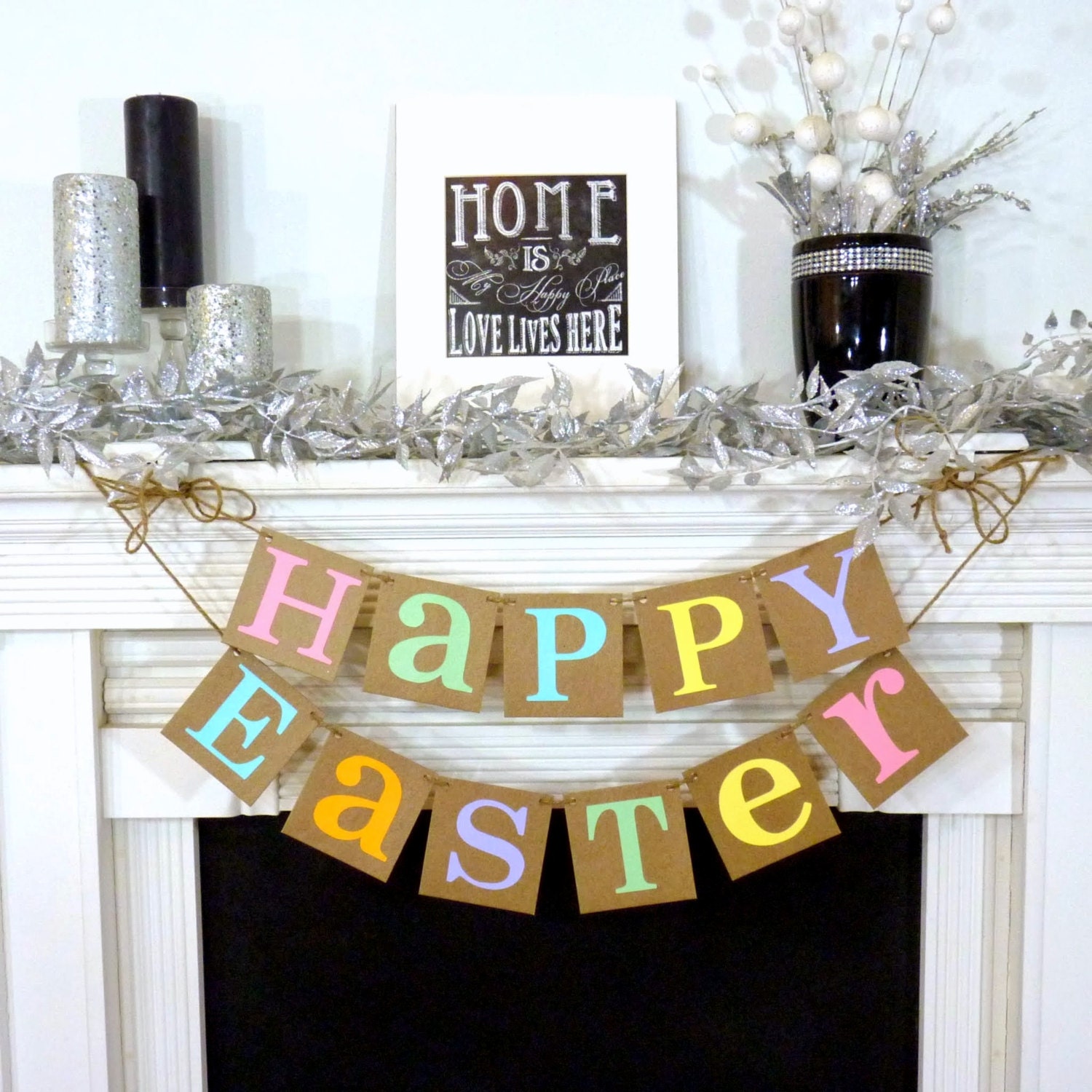 Happy Easter Decoration / Happy Easter Banner / Rustic /easter Garland ...