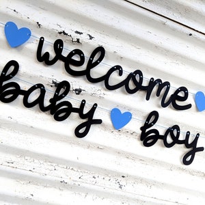 Welcome Baby Boy Banner ∙ Baby Shower Banner ∙ Nursery Room Decoration ...