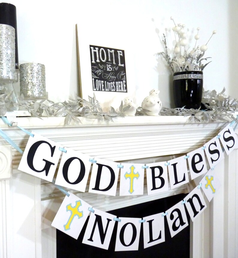 God Bless This Child / Baby Shower Decoration / Christening Banner ...