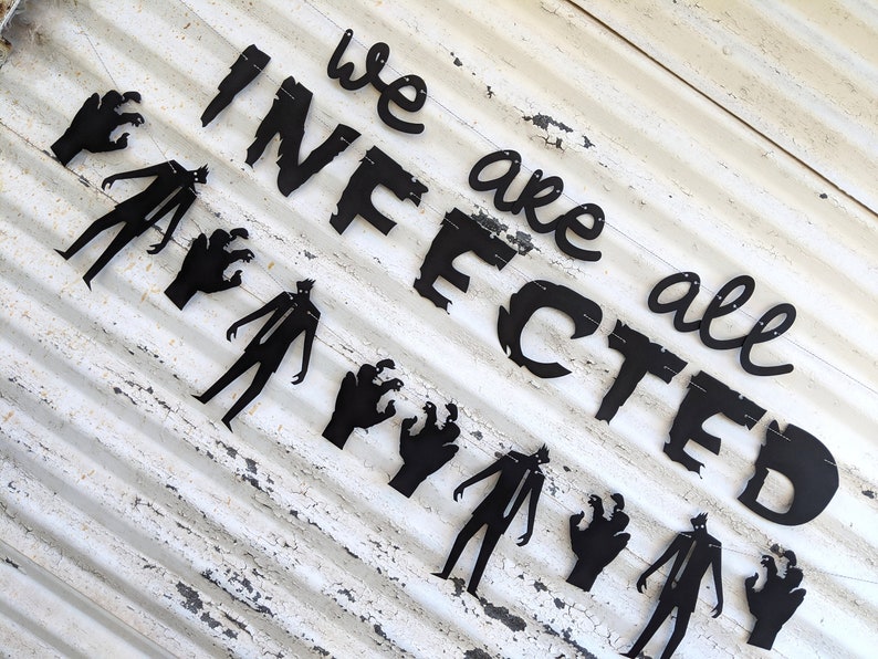 Zombies Banner ∙ We Are All INFECTED ∙ Walking Dead ∙ Halloween Decor ∙ ...