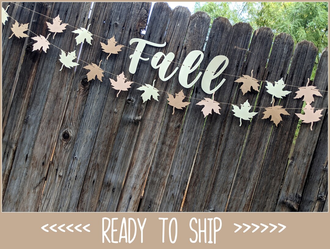 Fall Farmhouse Banner ∙ Fall Banner Plus Leaves Garland ∙ Thanksgiving ...