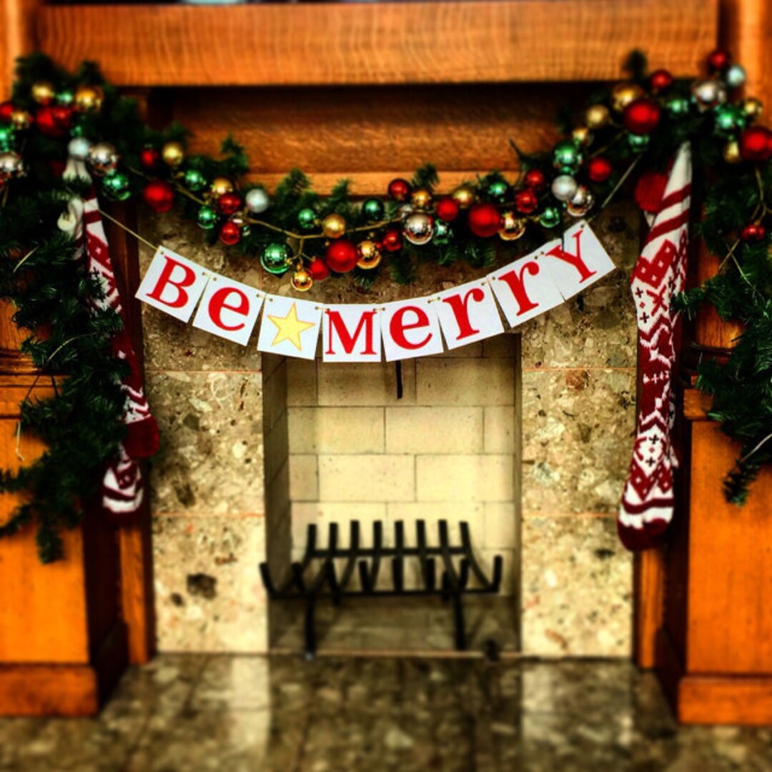 Christmas Banner - Be Merry Sign - Merry Christmas Banner - Photo Prop ...