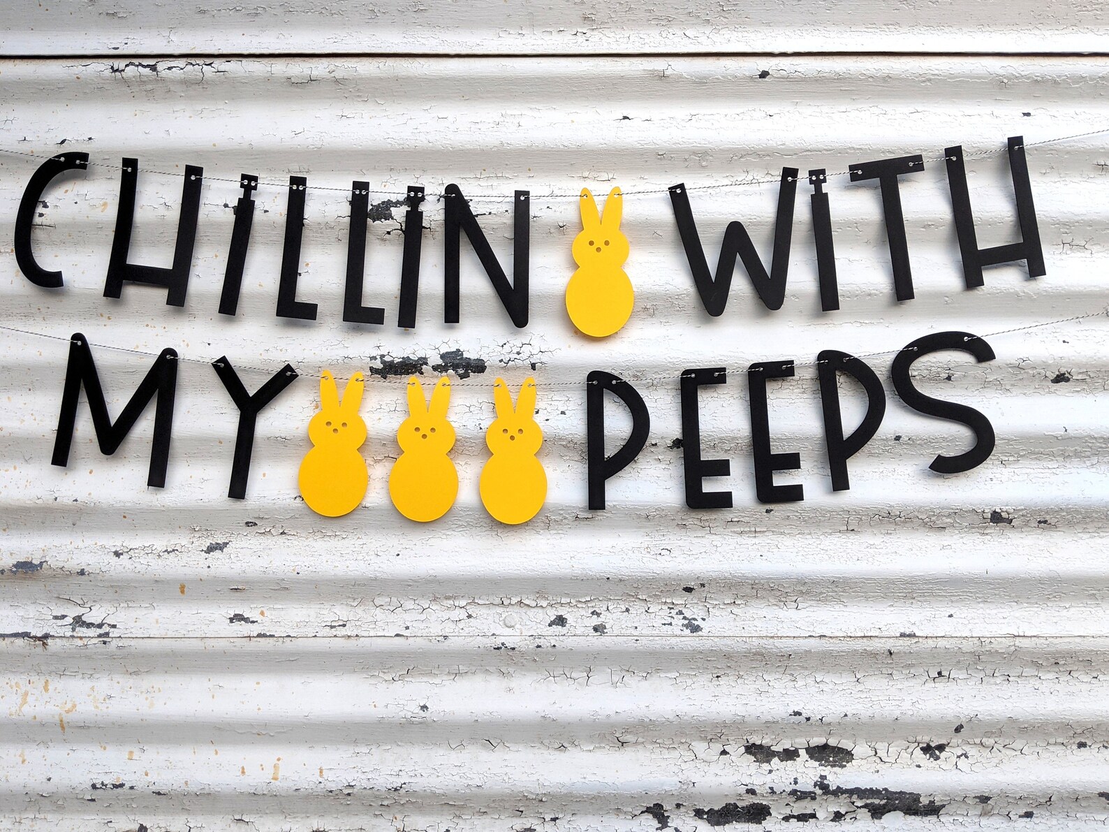 Happy Easter Banner Chillin With My PEEPS Banner Happy - Etsy