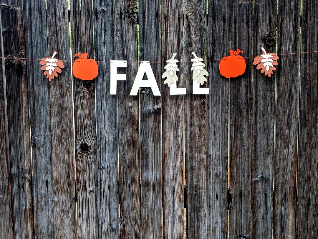 Fall Decorations Banner Fall, Leaves Pumpkins Banner Thanksgiving ...