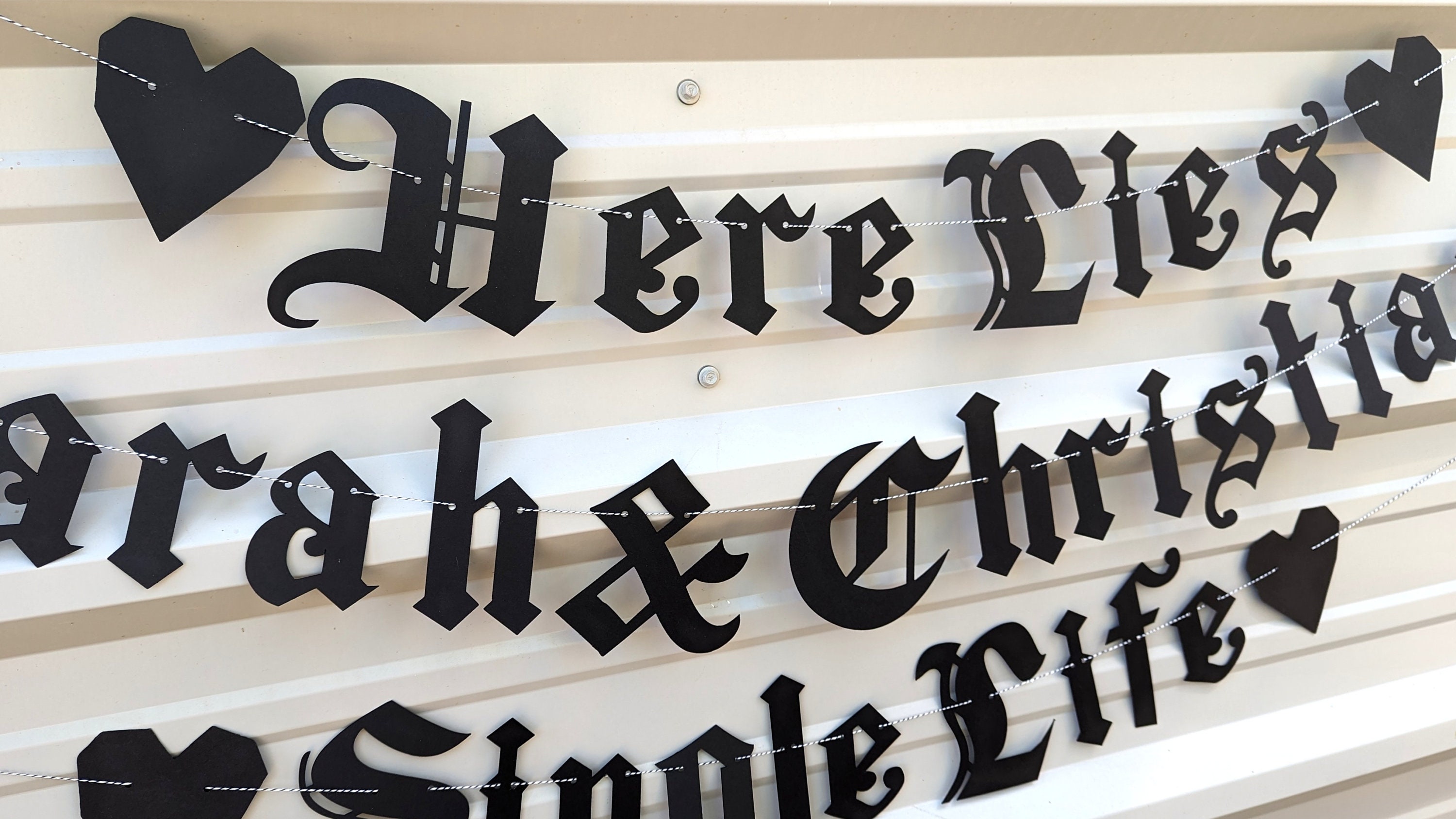Custom Here Lies Single Life Banner ∙ Goth Couples Shower ∙ Couples ...