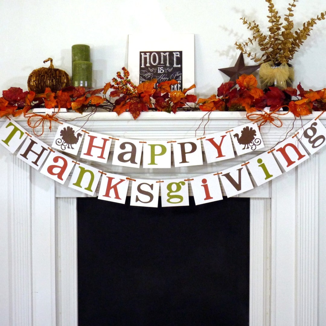 Thanksgiving Decorations Banner Happy Thanksgiving Sign - Etsy