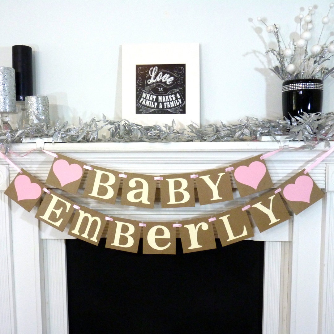 Baby - Custom Name Banner / Baby Shower / Nursery Sign / Baby's Name ...