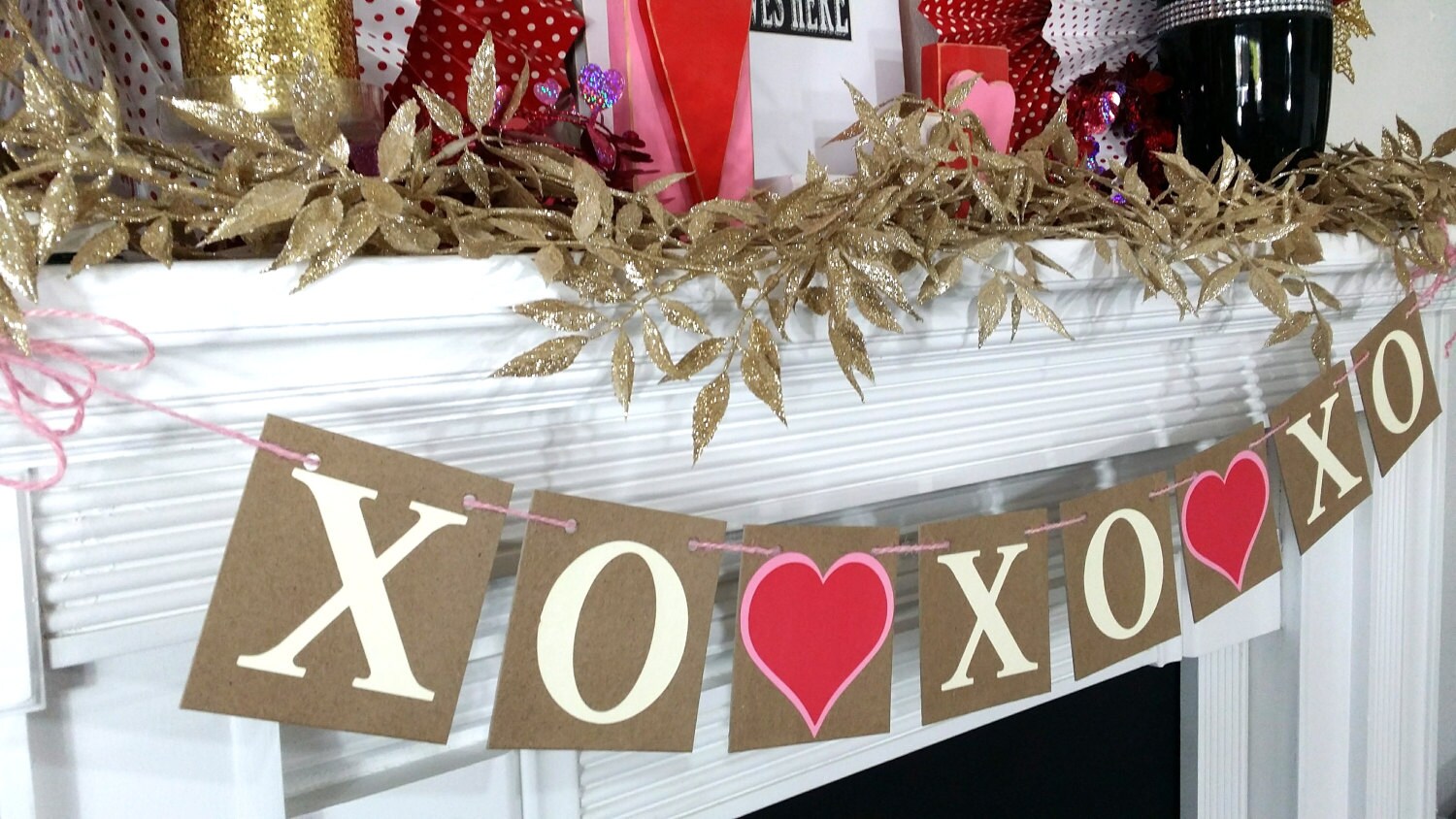 Valentine's Decoration Banner / XO XO XO Decor / Valentine Banner ...