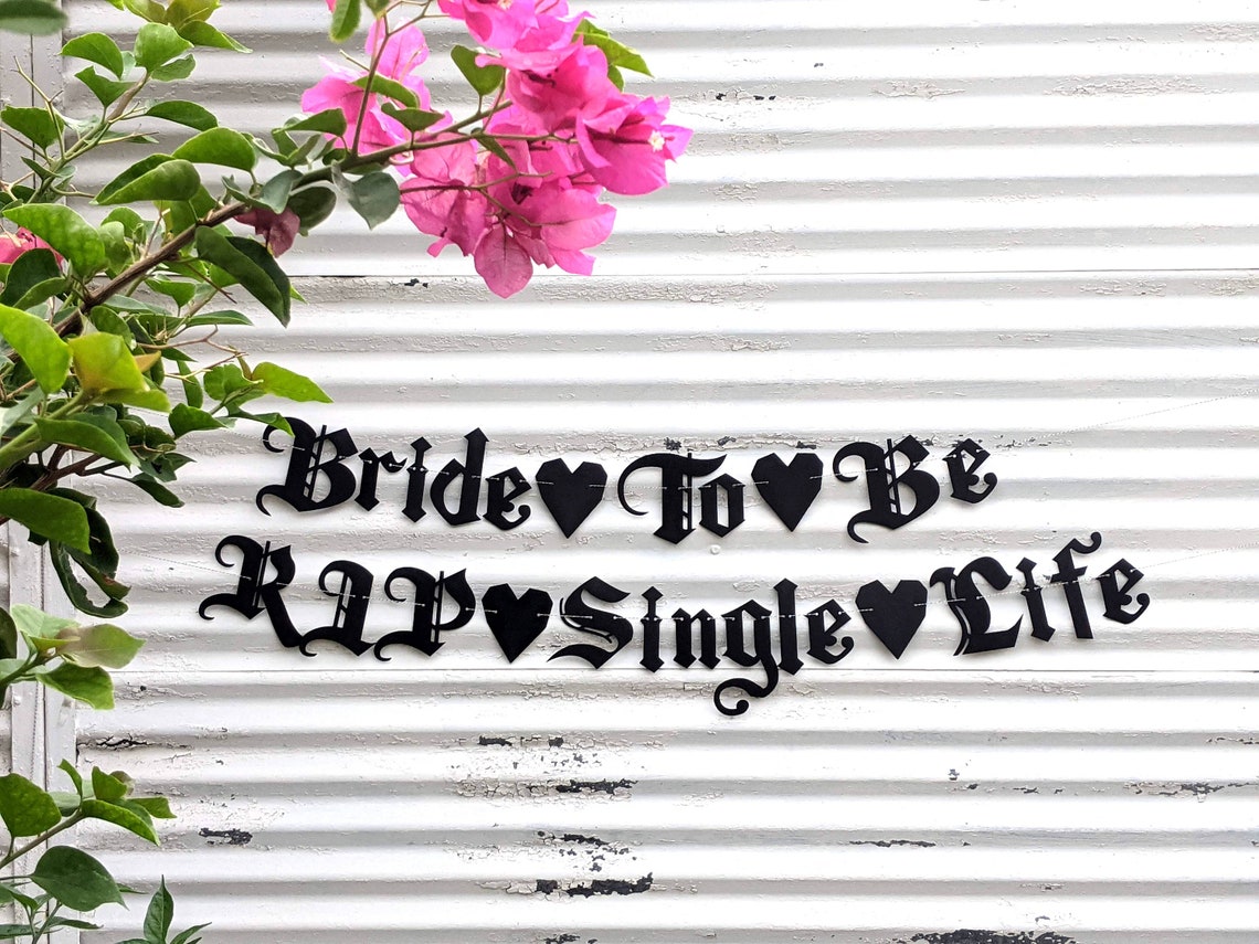 RIP Single Life Banner ∙ Bride to Be Banner ∙ Goth Bridal Shower ∙ ...