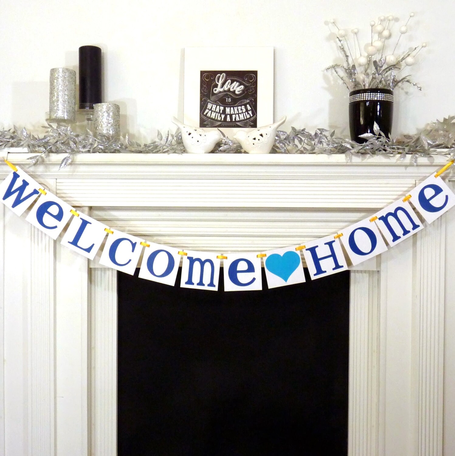 Welcome Home Sign / Garland / Banner / Photo Prop / Fireplace Decor ...