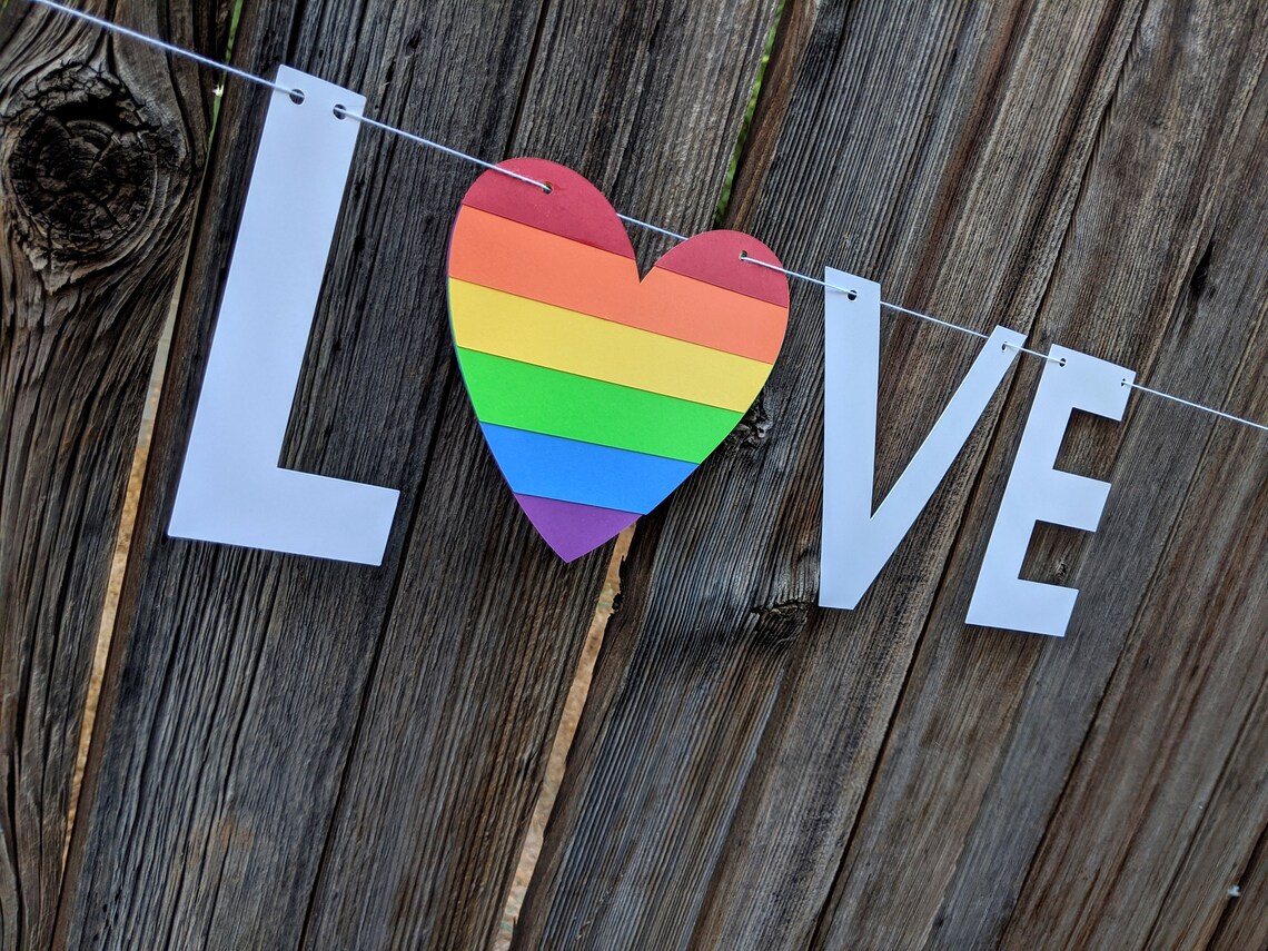 Rainbow Pride Love Banner LGBTQ Rainbow Party Decor Pride - Etsy
