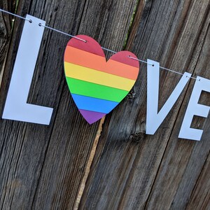 Rainbow Pride Love Banner ∙ LGBTQ Rainbow Party Decor ∙ Pride Garland ∙ ...
