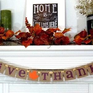 Thanksgiving Decorations Banner Give Thanks Sign Thanksgiving ...