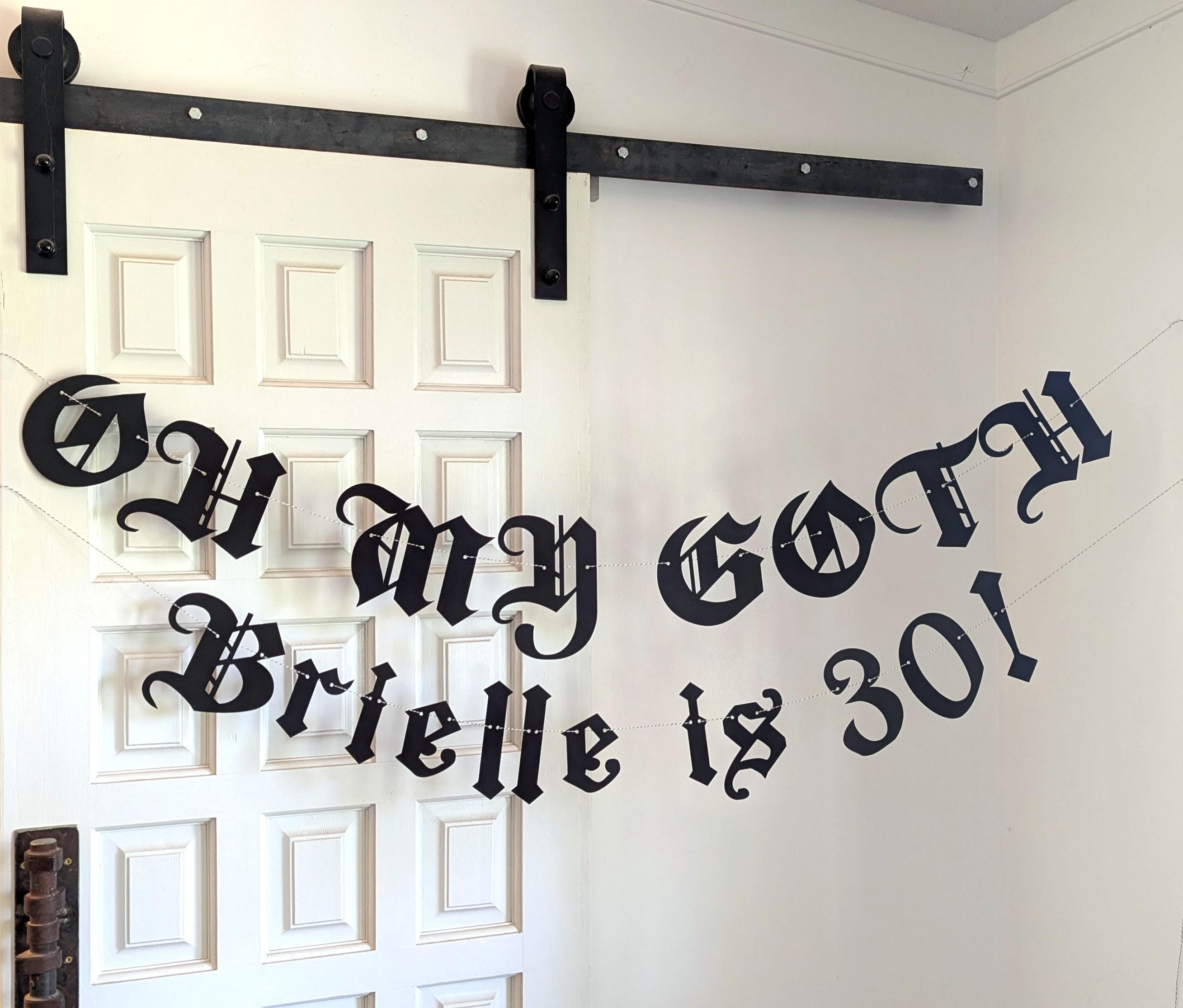 OH My GOTH Custom Birthday Banner - Custom Name - Gothic Emo Letters ...