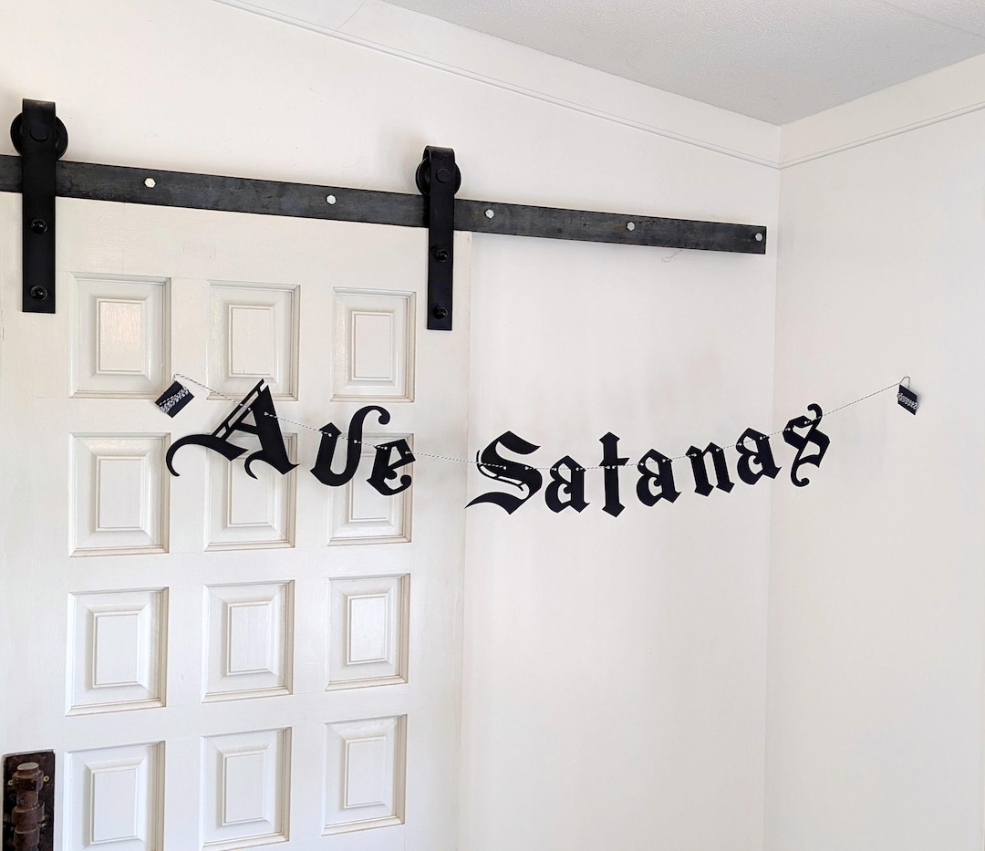 Ave Satanas Banner / Hail Satan Banner / Goth Decor / Goth Old English ...