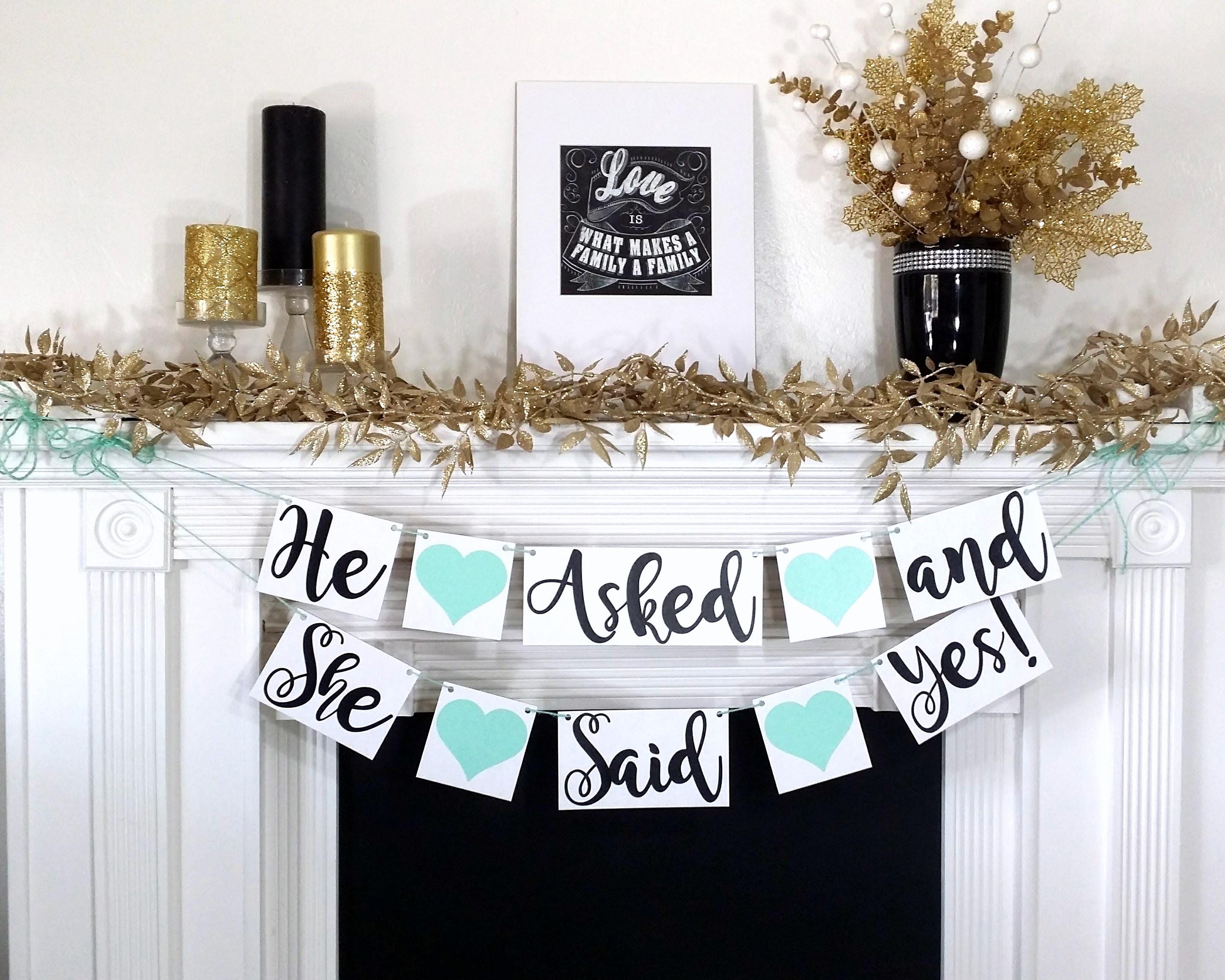 Bridal Shower Banner, He Asked and She Said Yes Banner, She Said Yes ...