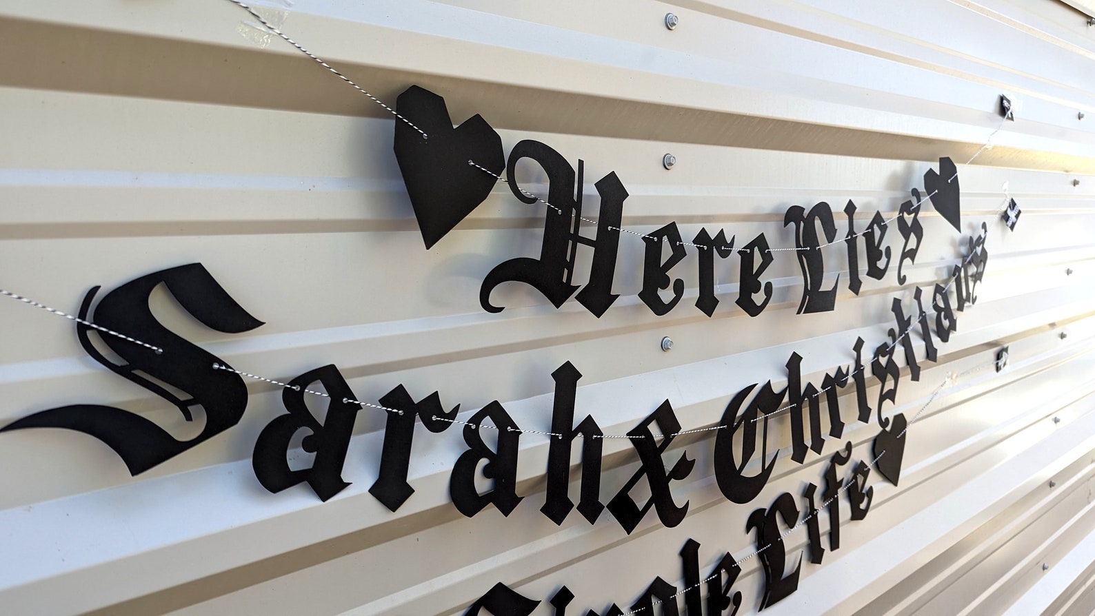 Custom Here Lies Single Life Banner ∙ Goth Couples Shower ∙ Couples ...