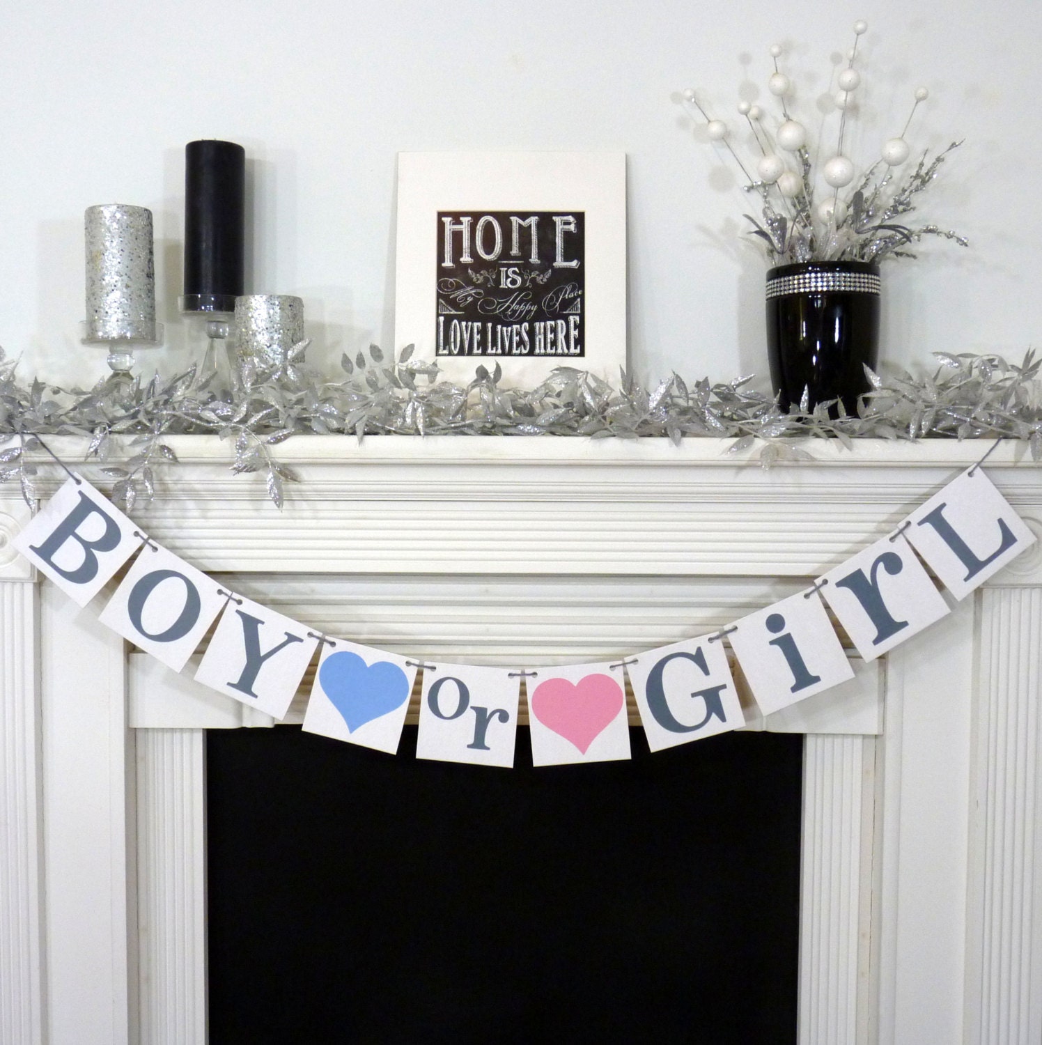 Boy or Girl Banner / Gender Reveal Party Decoration / Baby | Etsy