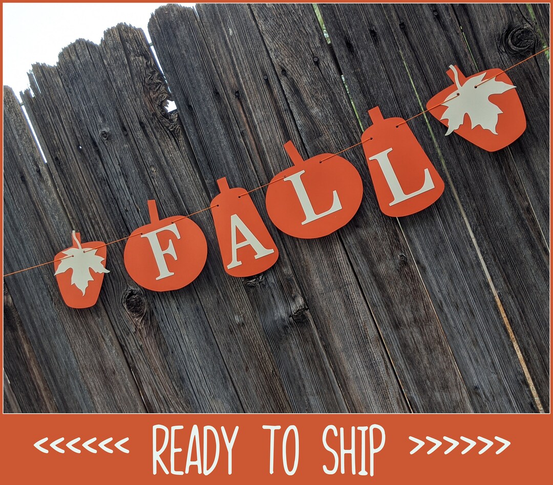 Fall Decorations Banner Fall Leaves Pumpkins Banner - Etsy