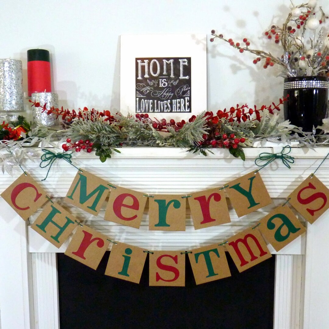 Christmas Banner - Merry Christmas Sign - Merry Christmas Banner ...