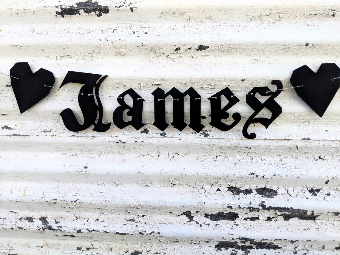 Happy Birthday Custom Name Banner Gothic Letters Emo - Etsy