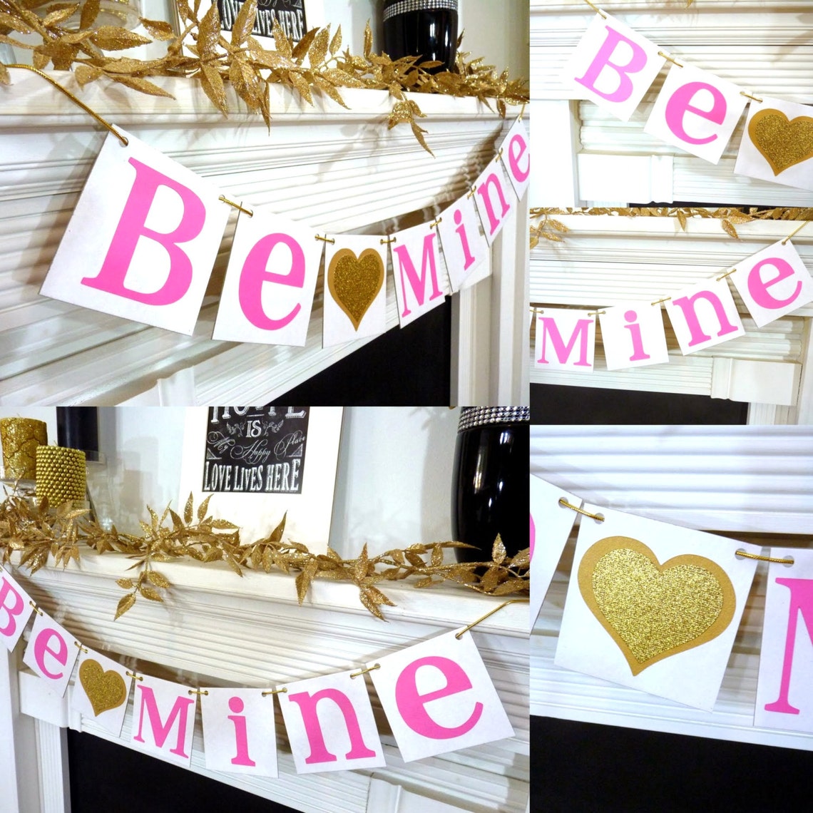 Valentine's Decoration Banner / Be Mine / Valentine Banner - Etsy