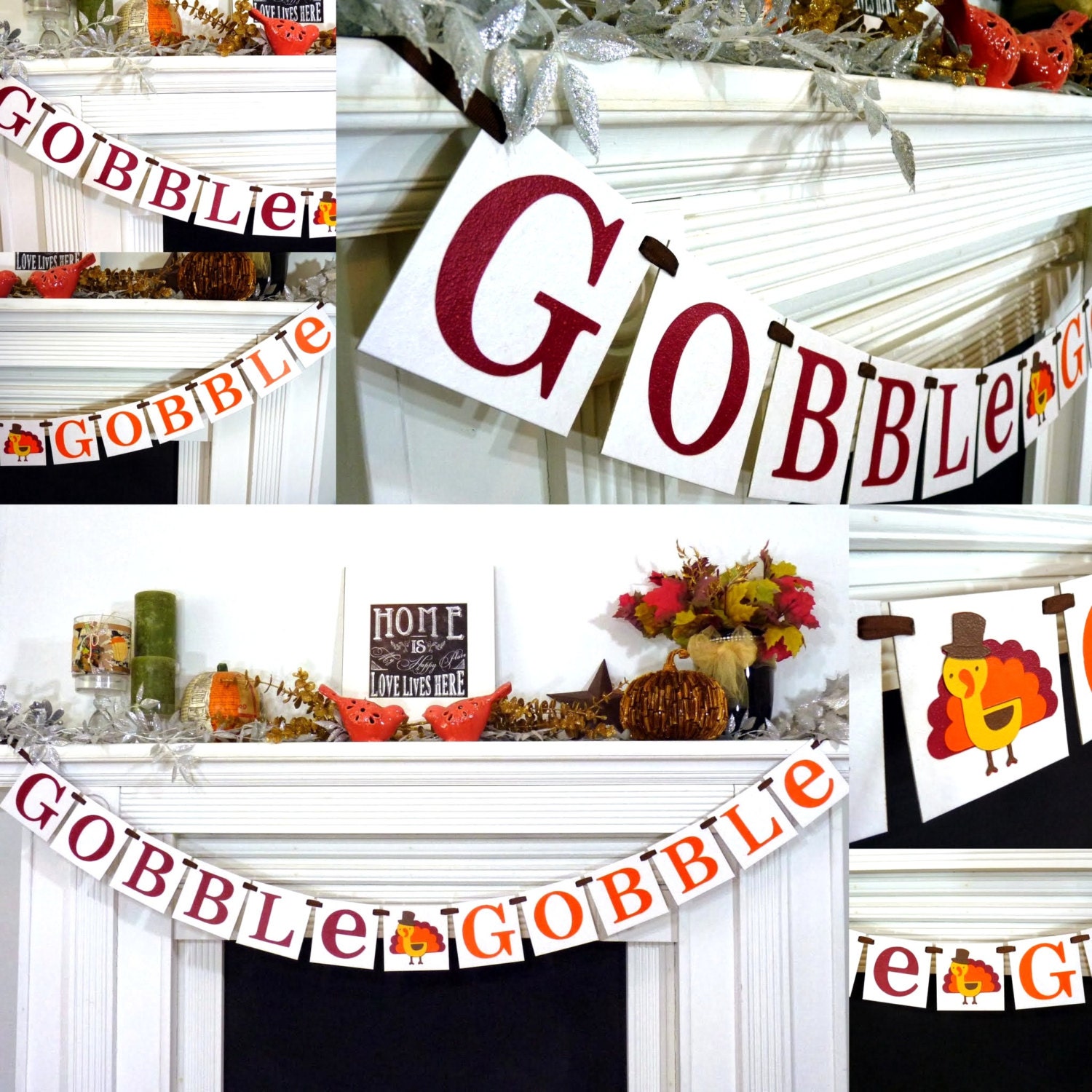 Thanksgiving Decorations Banner Gobble Gobble Banner - Etsy
