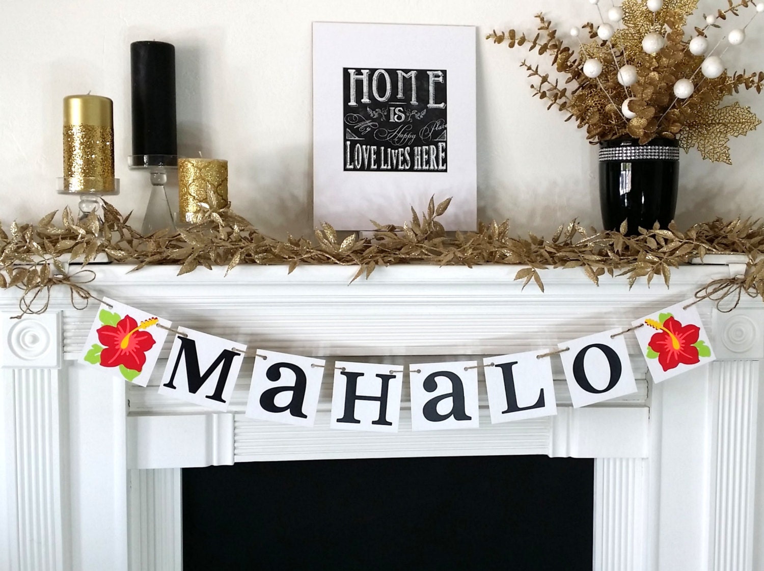 Mahalo Banner - Thank You Sign - Hawaiian Thanks - Hawaii Wedding ...