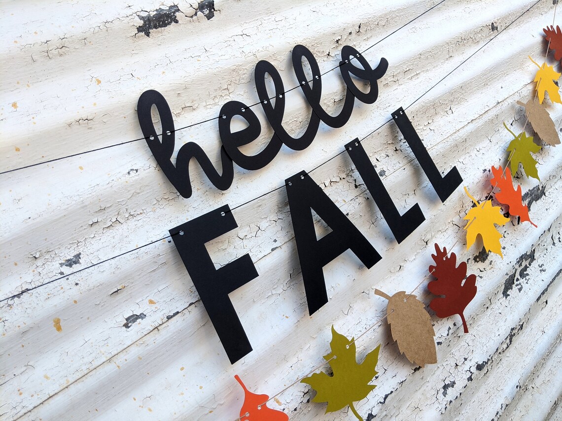 HELLO FALL Banner Fall Decorations Banner Thanksgiving - Etsy