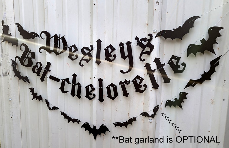 Bachelorette Party Banner - Custom Name - Gothic Letters - Emo Banner ...