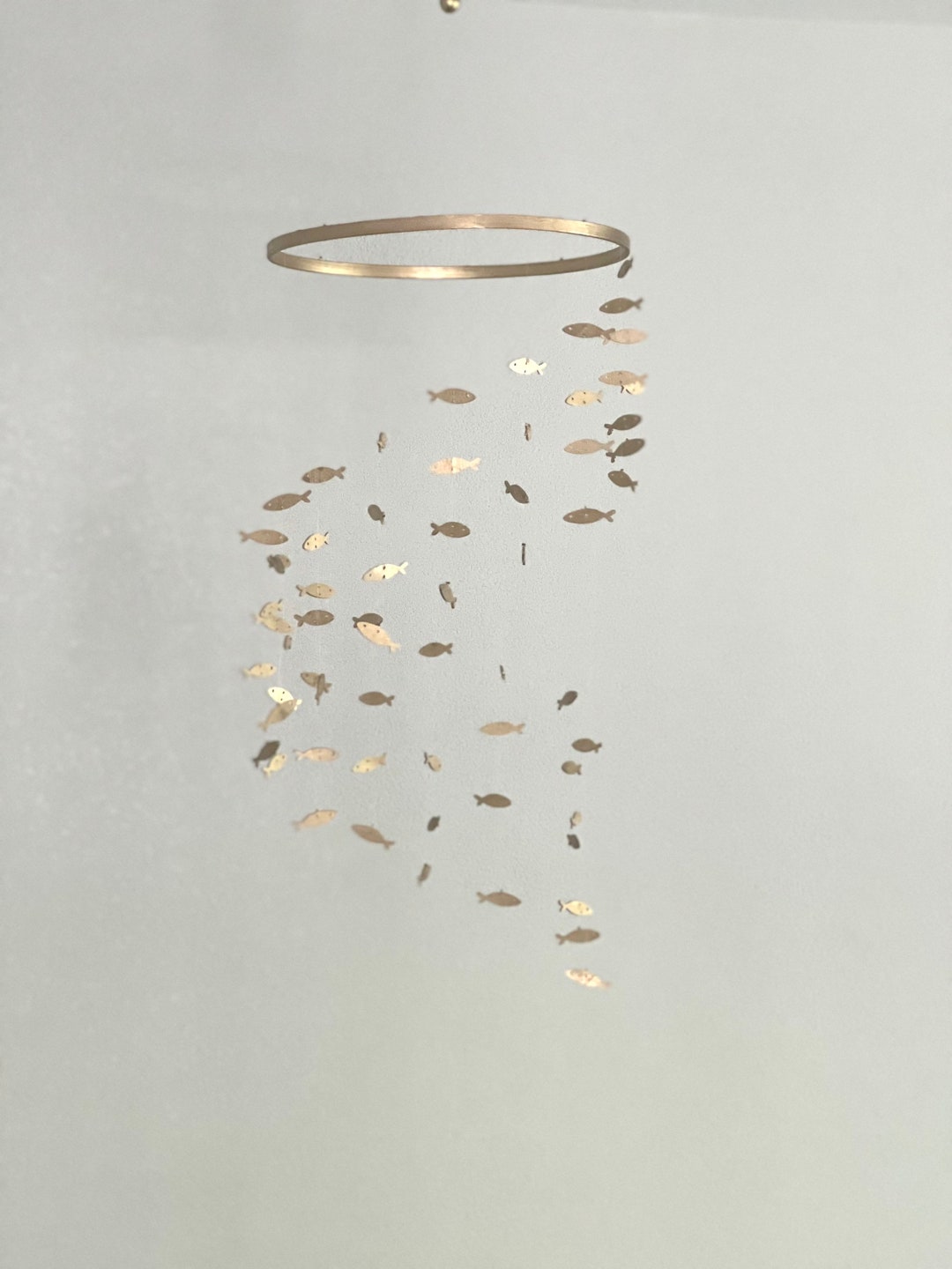 Gold Silver Fish Baby Mobile, Marine Crib Mobile Nursery, Night Baby ...