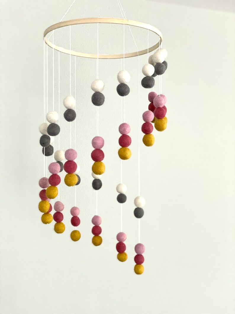 Felt Wool Ball Mobile Pom Pom Mobile Felt Pom Pom Mobile - Etsy