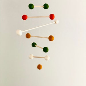 Kinetic Mobile, Modern Mobile, Felt Wool Ball Mobile, Pom Pom Mobile ...